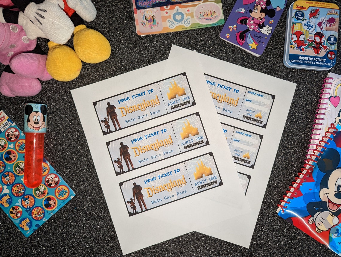 INSTANT DOWNLOAD Disneyland Gift Fake Ticket Printable - Etsy