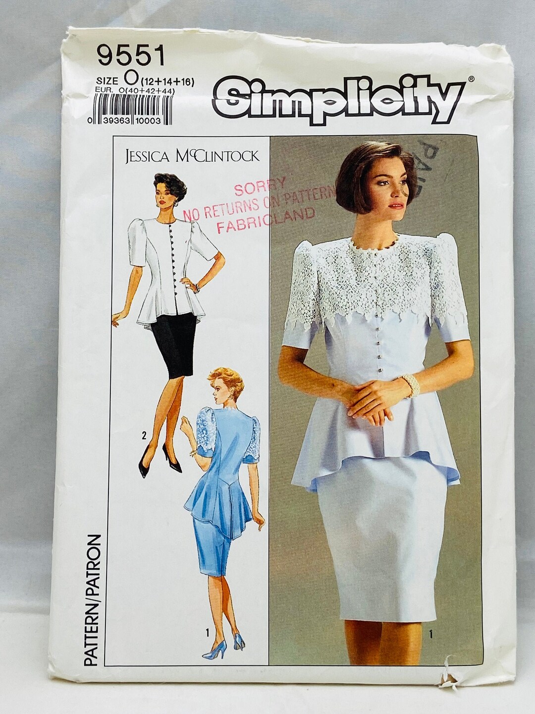 Vintage 80s Two Piece Dress Pattern Simplicity 9551 Ladies - Etsy