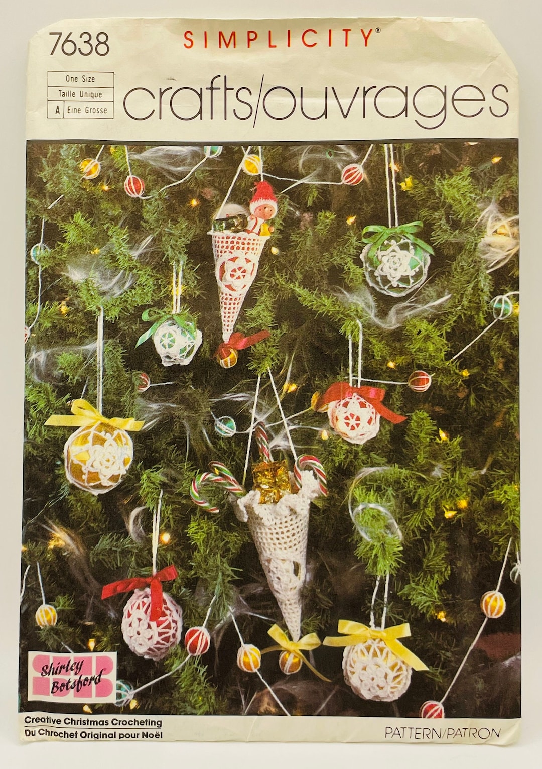 Vintage Crocheted Christmas Ornament Pattern Simplicity 7638 Crochet ...
