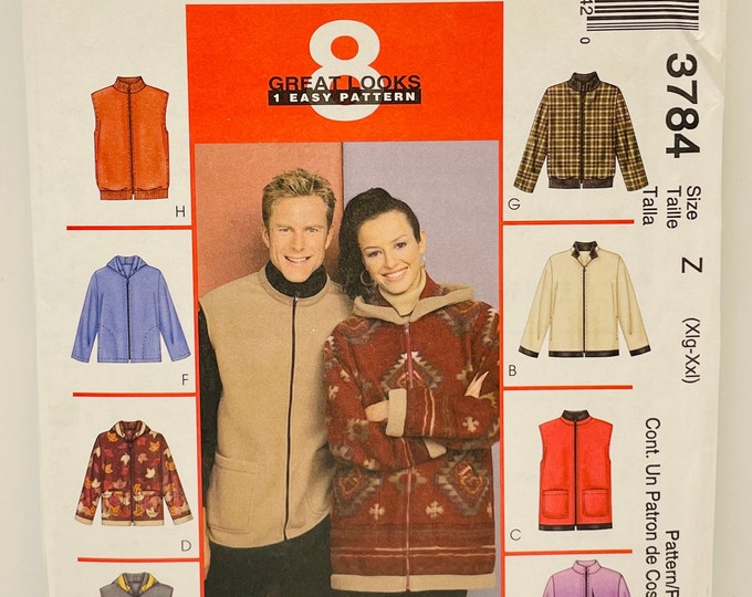 Easy Misses' and Mens' Jackets and Vests for Stretch Knits Mccall's ...