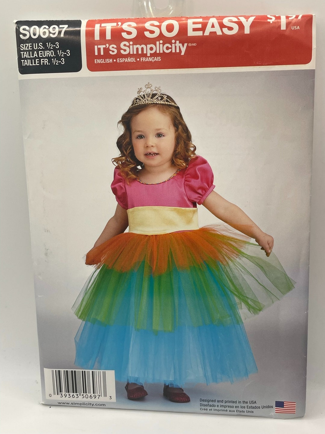 Toddler Princess Dress Costume Pattern Simplicity 0697 - Etsy