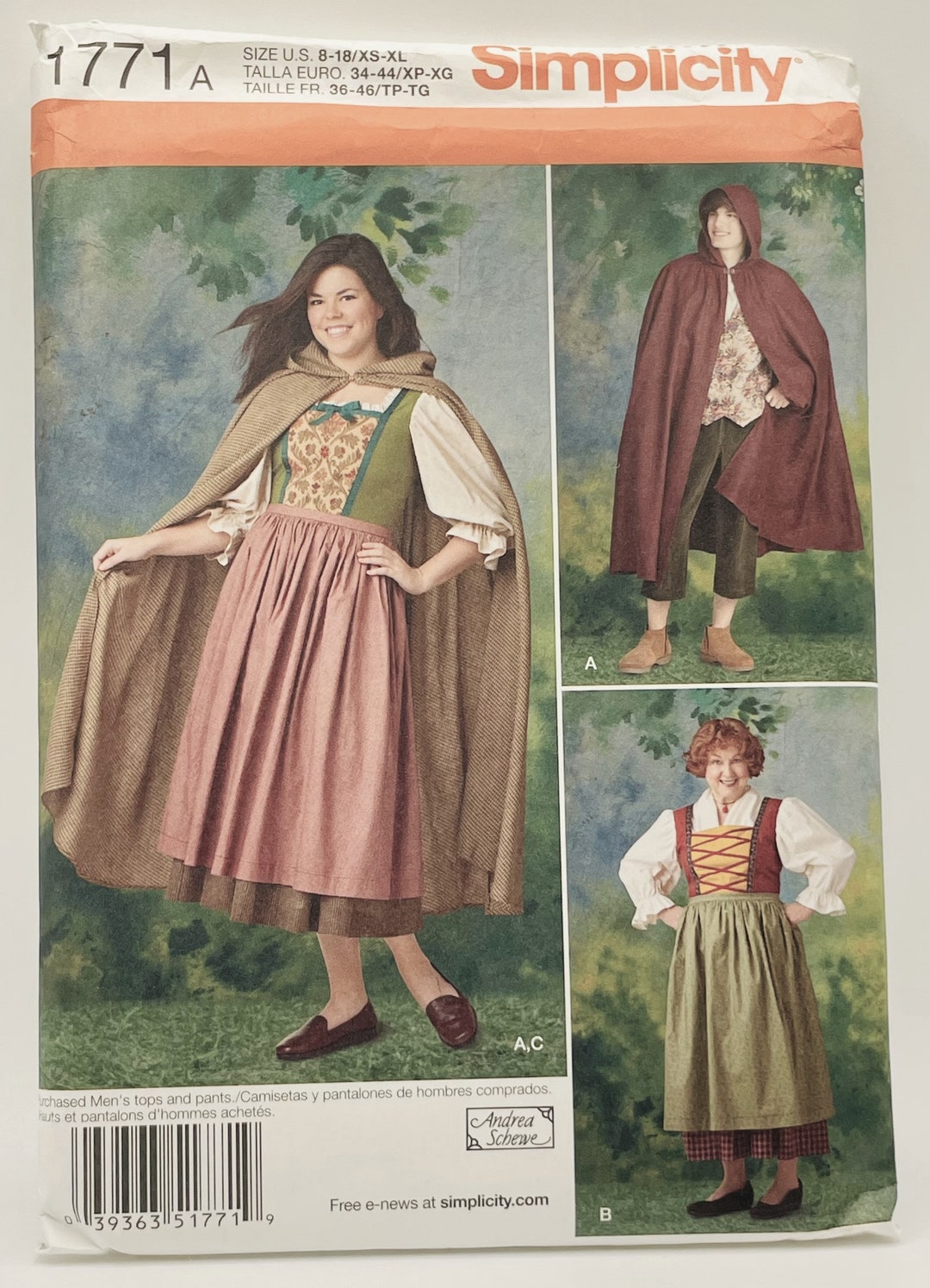 Medieval Costume Pattern for Men and Women Simplicity 1771 - Etsy