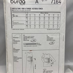 Women's Maternity Dress and Tunic Pattern Burda 7164 Ladies Sizes 12 ...