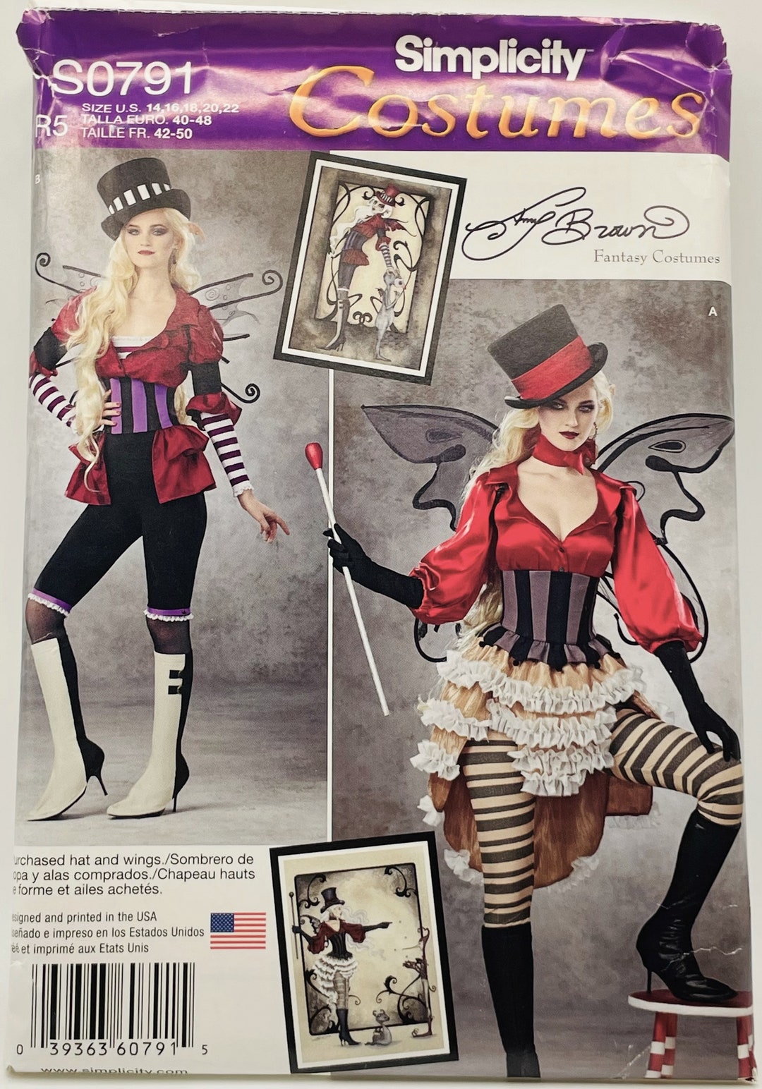 Ladies Fantasy Fairy Costume Pattern Simplicity 0791 / 1301 Misses Sizes 14, 16, 18, 20, 22 Plus ...