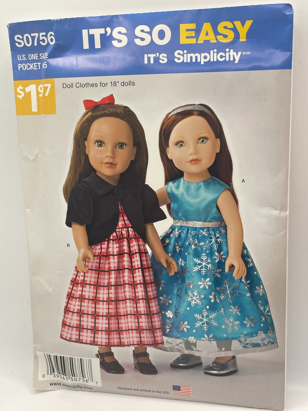 Easy 18 Inch Doll Clothes Pattern Simplicity 0756 or 1057 Pattern ...