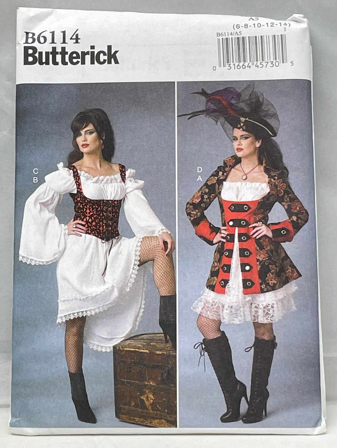 Misses Pirate Wench and Pirate Captain Pattern Butterick 6114 B6114 ...