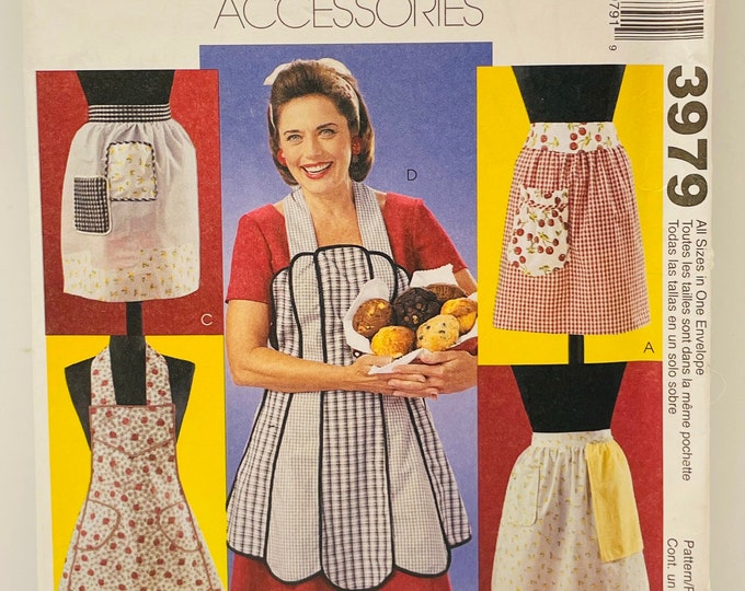 Vintage Aprons Sewing Pattern Mccall's 3979 5 Styles of Vintage Aprons ...