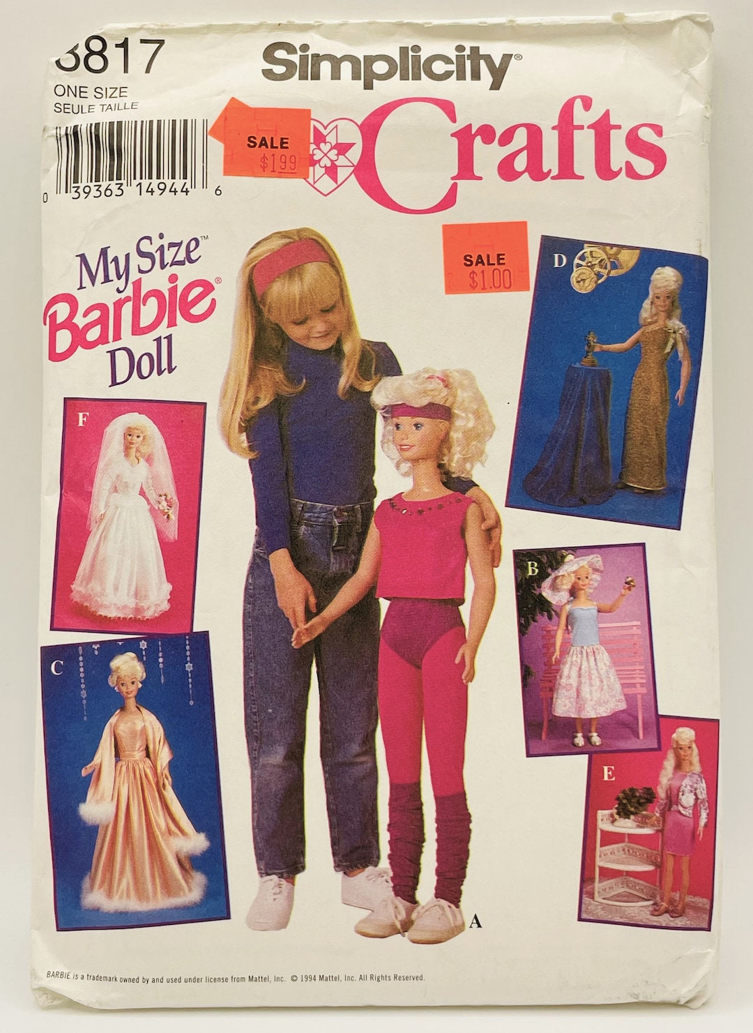 My Size Barbie Doll Clothes Pattern Simplicity 8817 - Etsy