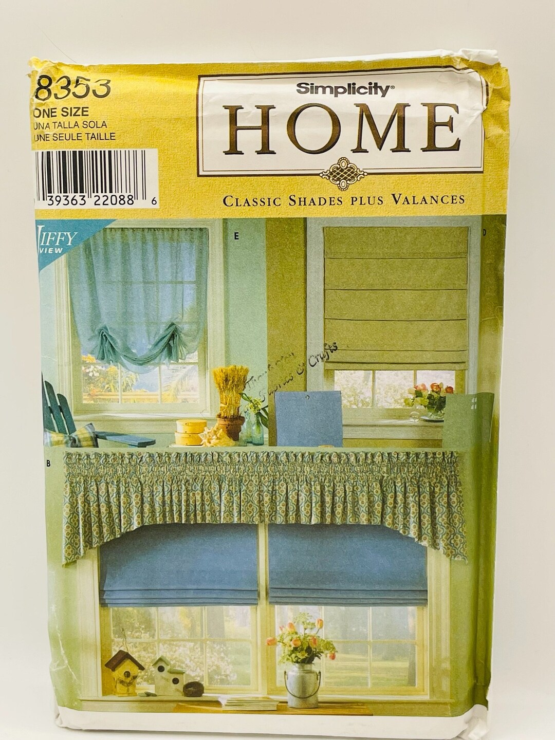 Shades and Valances Pattern Simplicity 8353 Home Decor Sewing Pattern ...