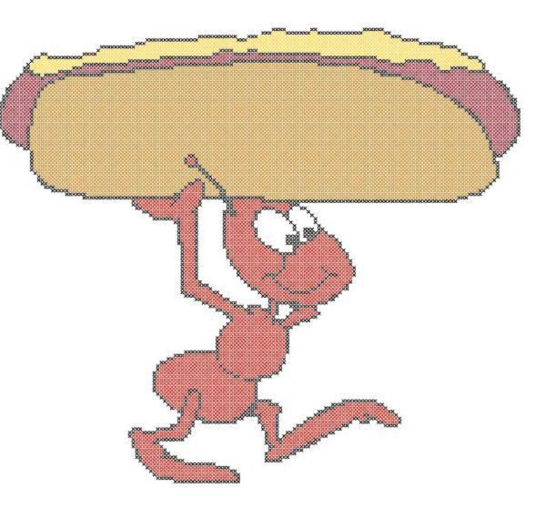Ant Carrying Hotdog Counted Cross Stitch Pattern Only PDF: - Etsy
