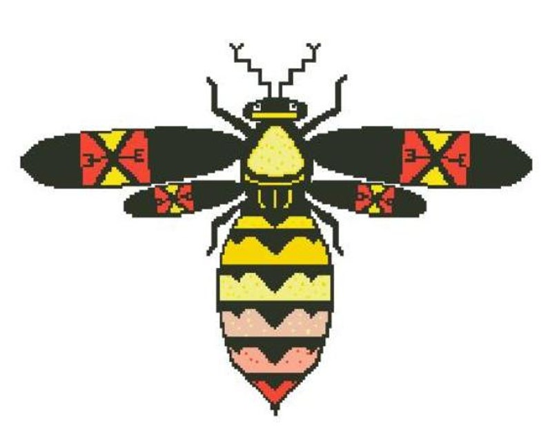 Tribal Bee Counted Cross Stitch Pattern Only PDF: - Etsy