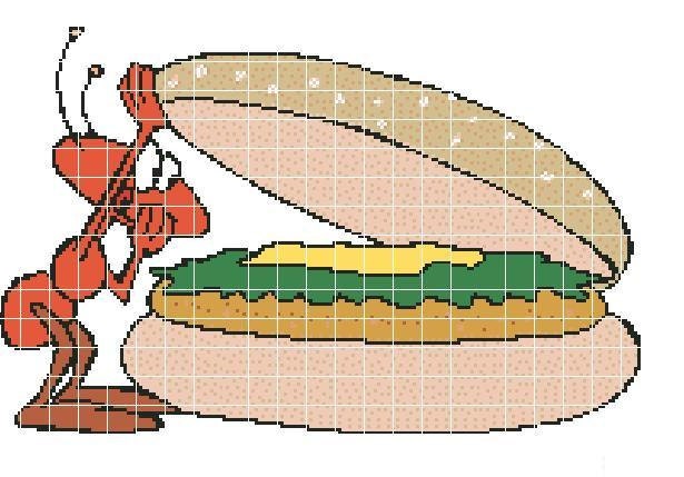 The Ant and Cheeseburger Counted Cross Stitch Pattern PDF: - Etsy