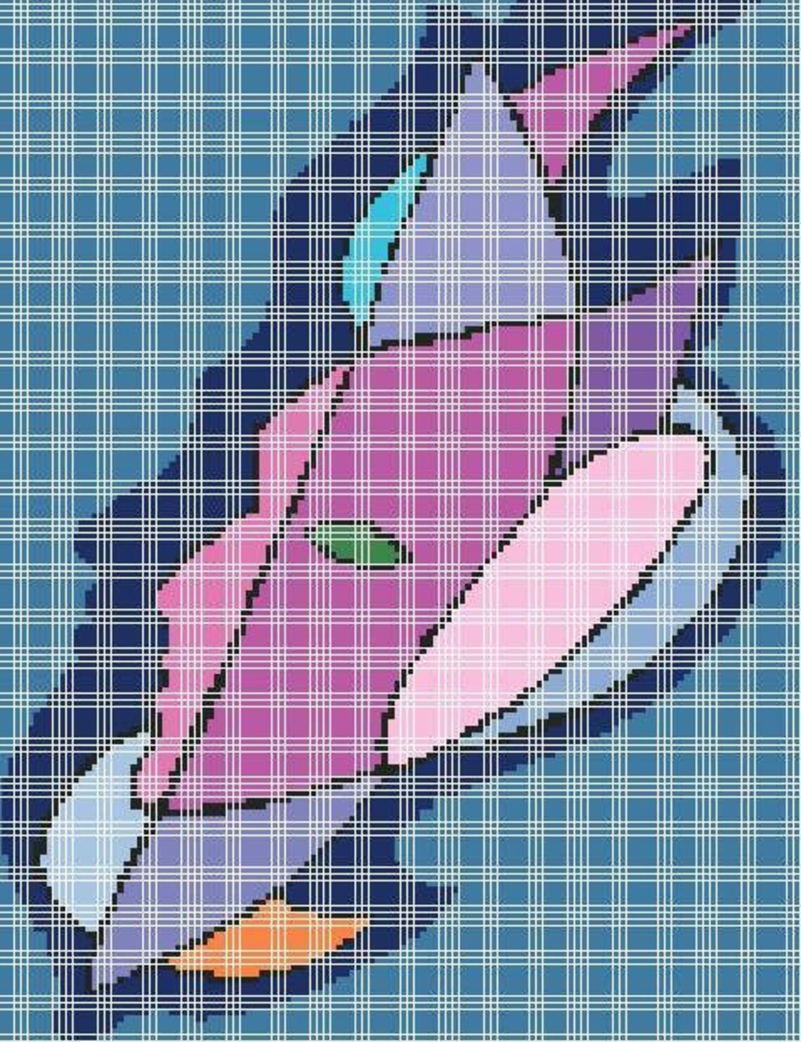 Abstract Face Counted Cross Stitch Pattern PDF: - Etsy