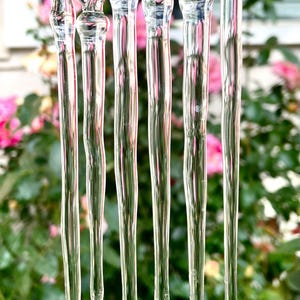 Handmade Glass Icicles: Holiday Ornament Set of 6, Christmas Icicles - Etsy