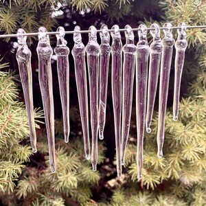 Handmade Glass Icicles: Set of 12 Small Holiday Ornaments - Etsy