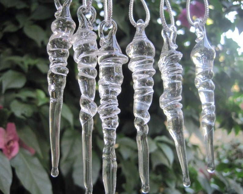 Icicles 6 Handmade Glass Mini Small Icicles 34 - Etsy