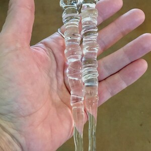 Glass Icicles 1 to 10, 6"- 7" Holiday Ornament, Home Decoration ...