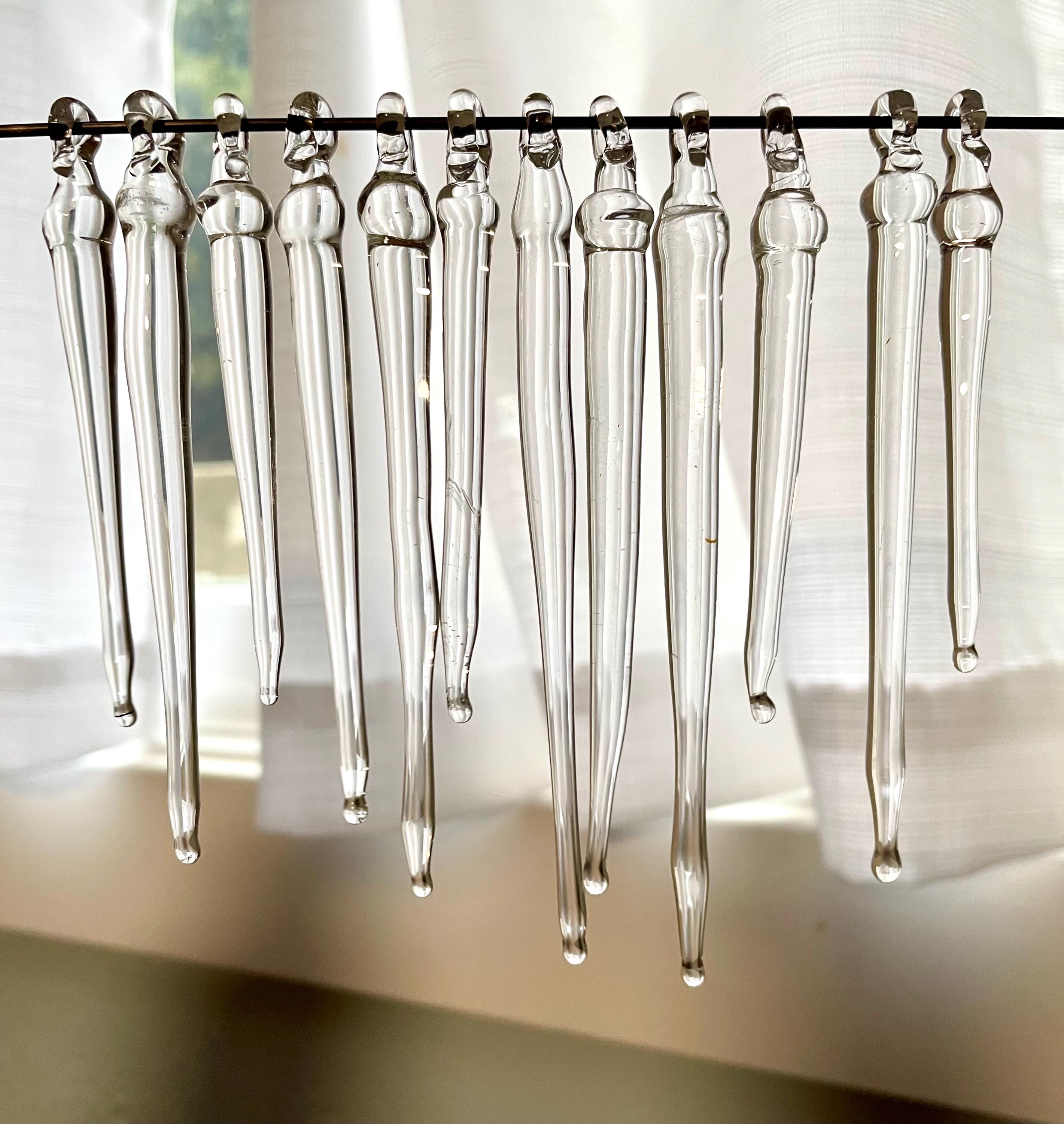 Handmade Glass Icicles: Set of 12 Small Holiday Ornaments - Etsy