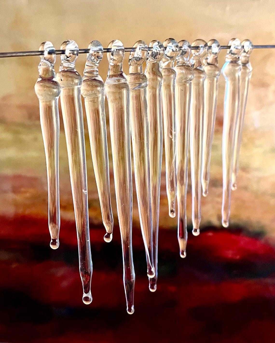 Handmade Glass Icicles: Set of 12 Small Holiday Ornaments - Etsy