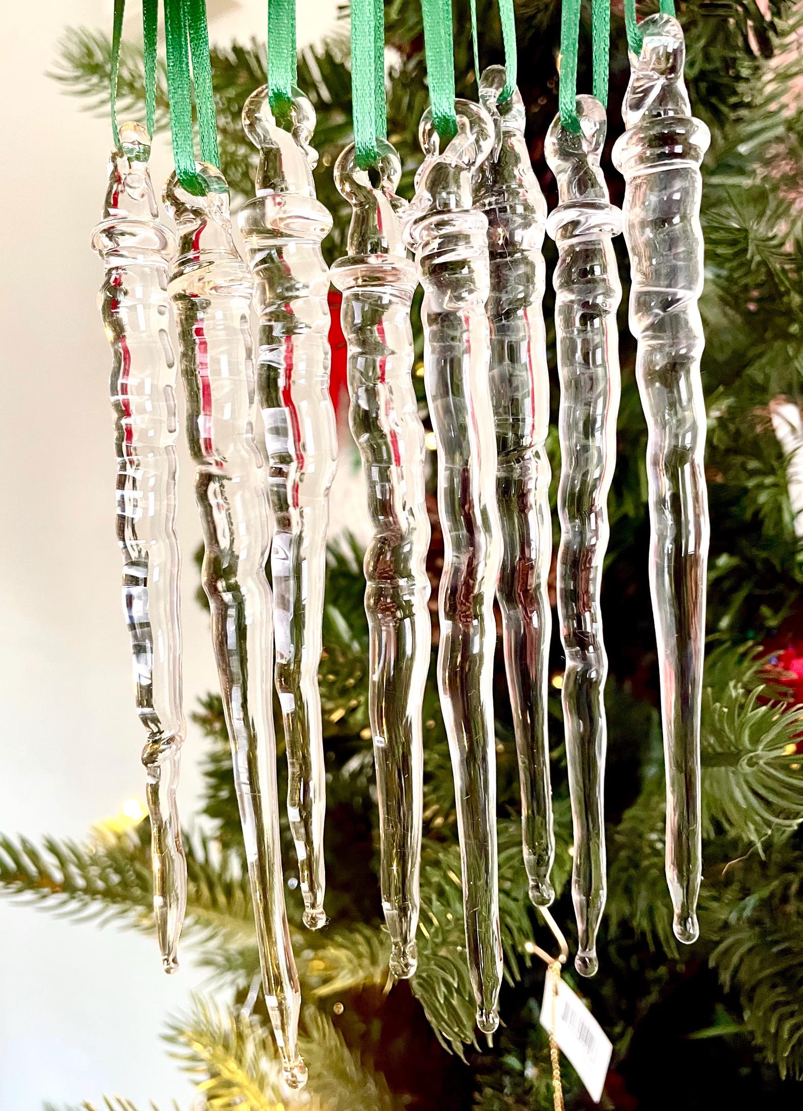 Handmade Glass Icicle Christmas Ornaments - Set of 6 (5 Inch) - Etsy
