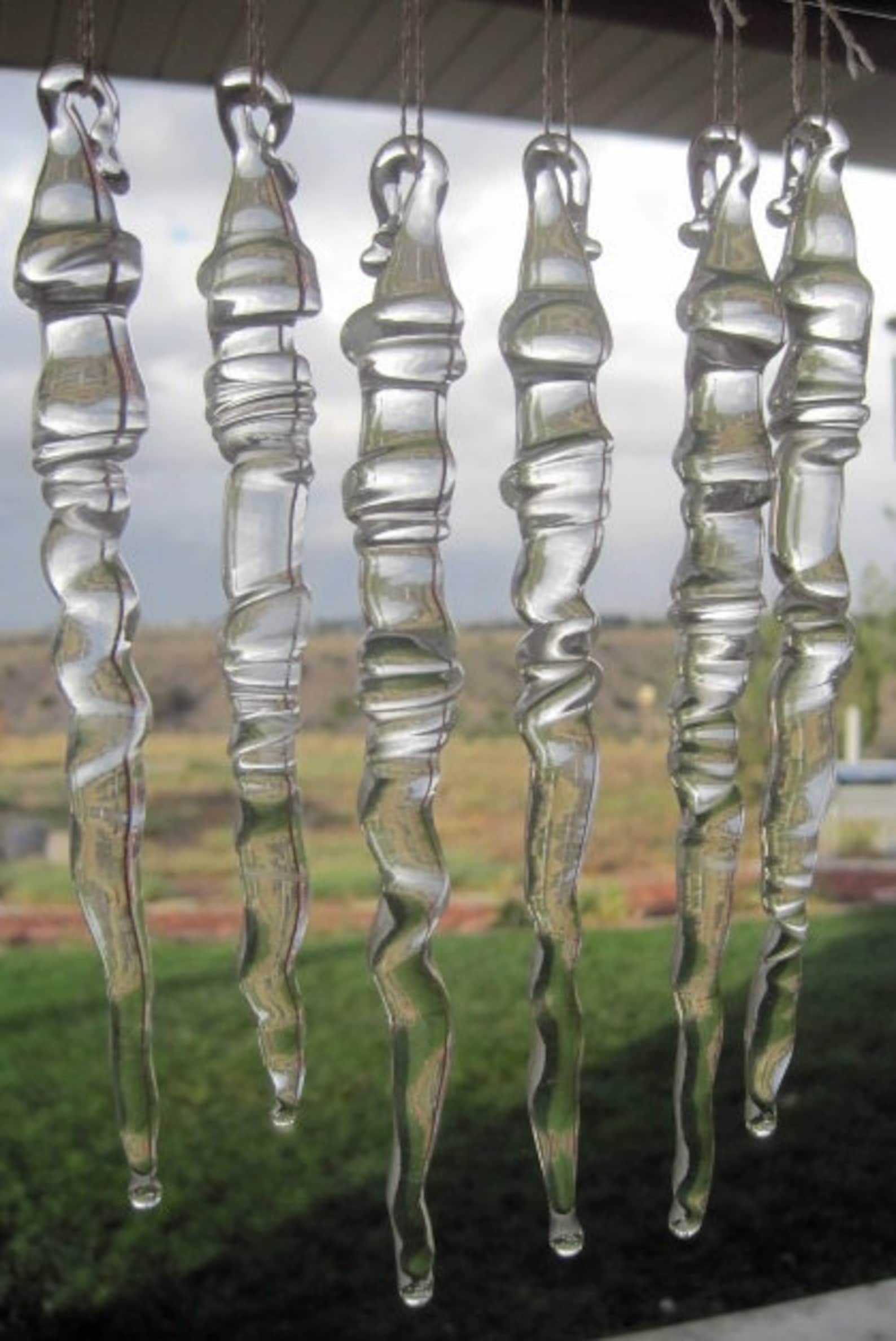 Glass Icicles 1 to 10 Handmade 6 7 Holiday - Etsy