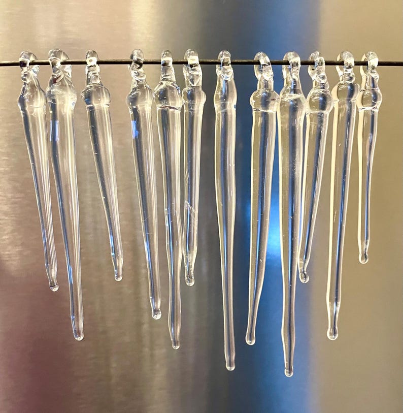 Handmade Glass Icicles: Set of 12 Small Holiday Ornaments - Etsy