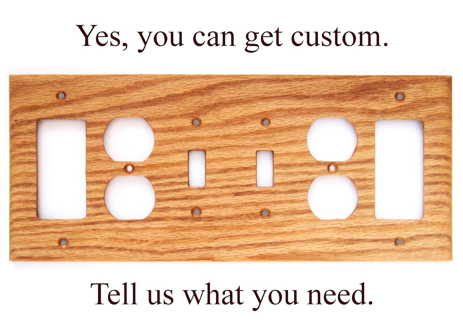 Figured Walnut Four Gang Toggle Switch Plate: Natural Wood Wall Decor ...