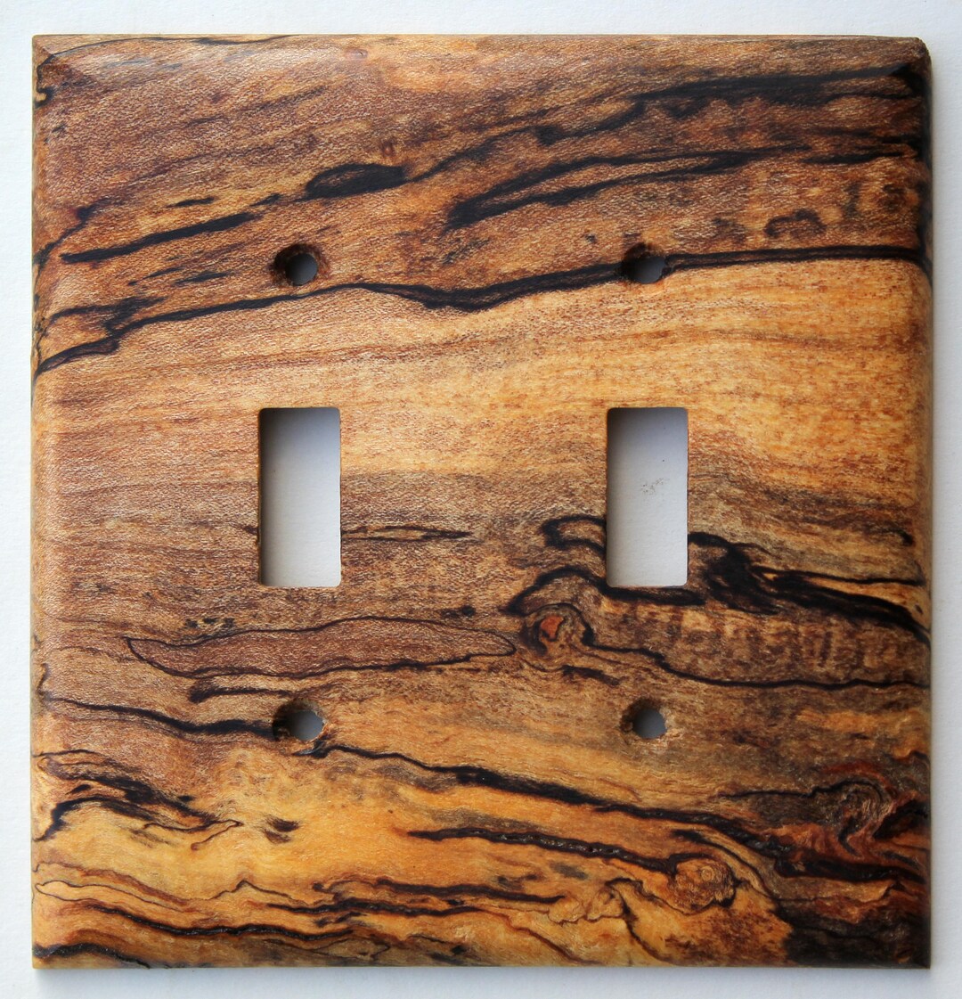 Spalted Maple Double Toggle Light Switch Cover - Etsy
