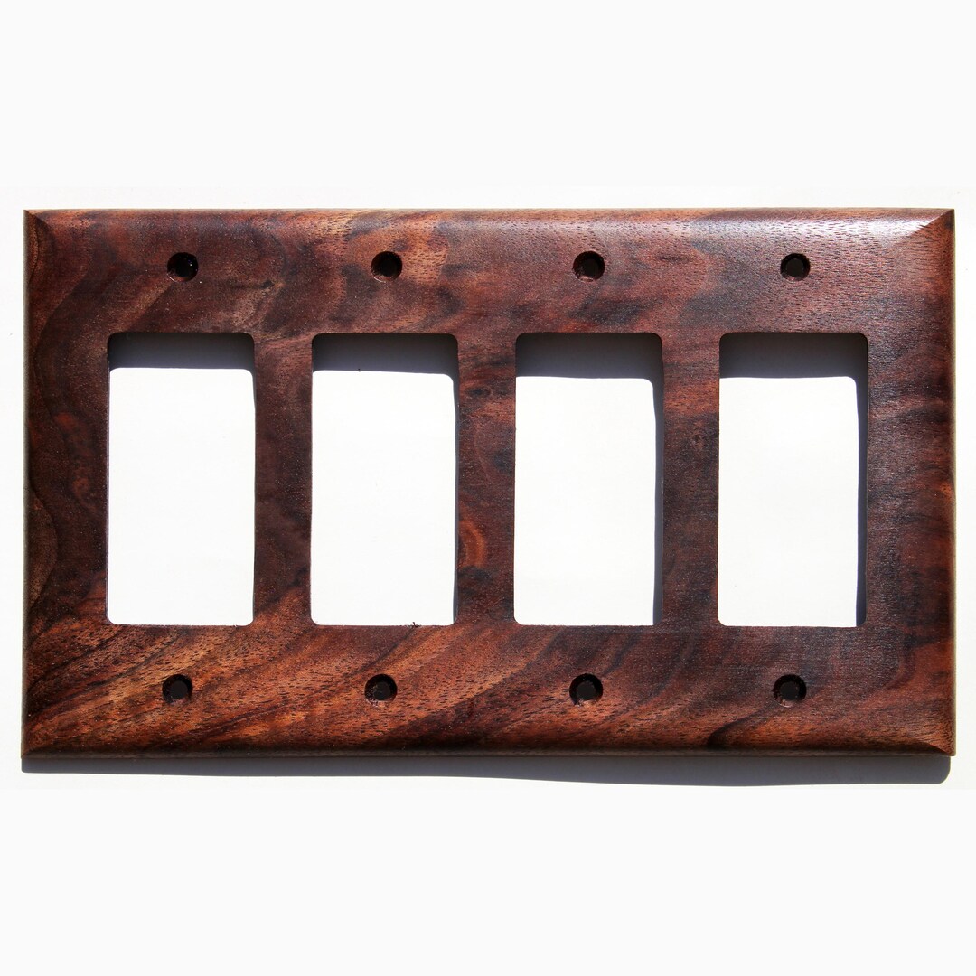 Black Walnut Burl Four Gang Rocker Cover Plate - Etsy