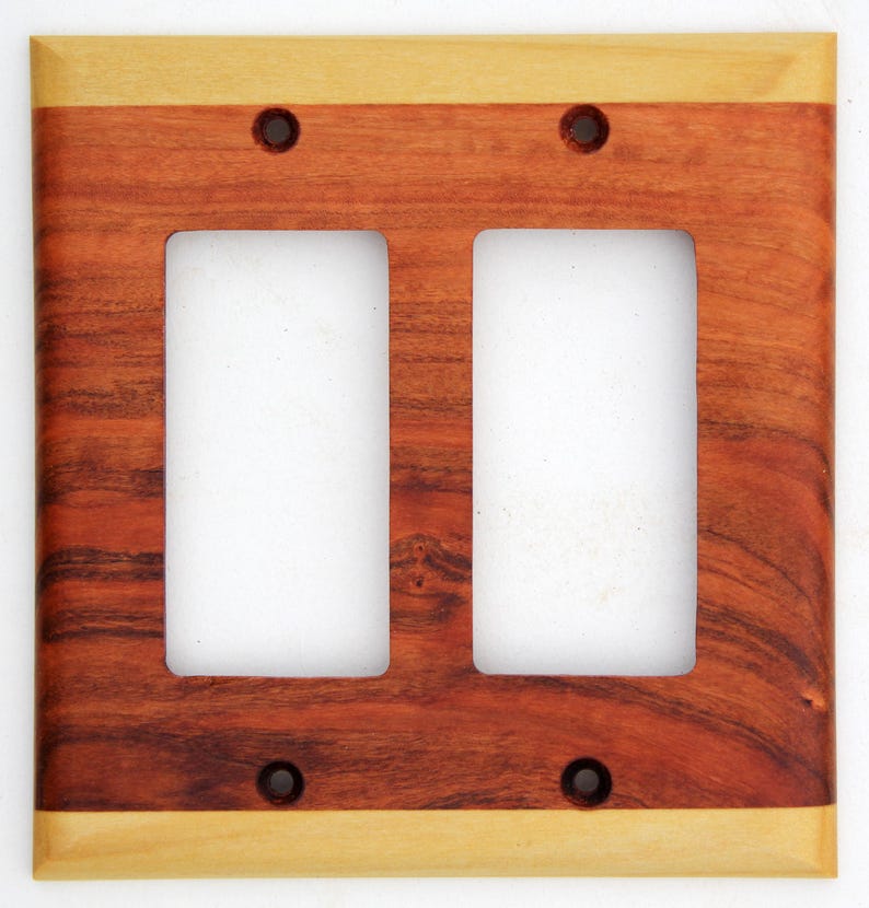 Cherry Double Rocker Light Switch Plate: Natural Wood Decor - Etsy