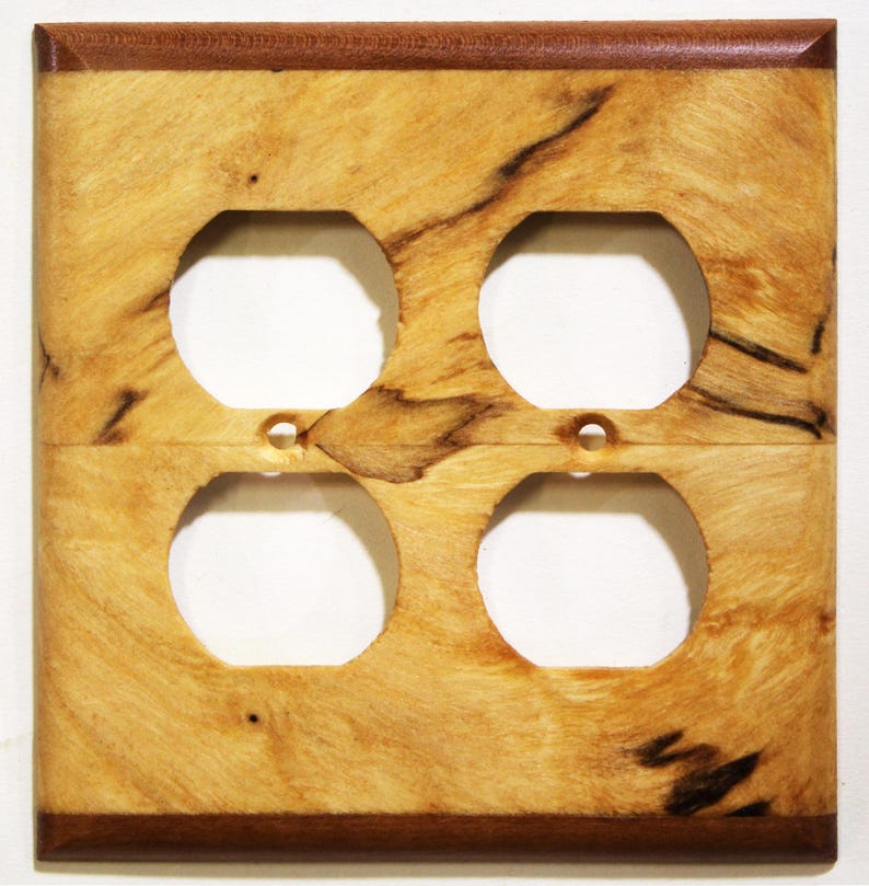 Spalted Maple Double Outlet Cover - Etsy UK