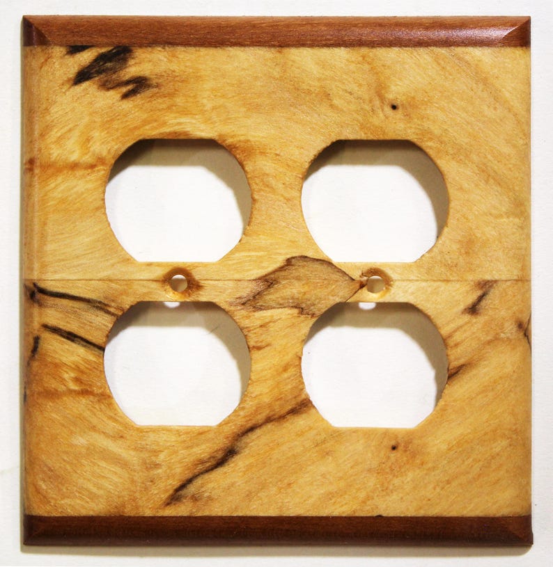 Spalted Maple Double Outlet Cover - Etsy UK