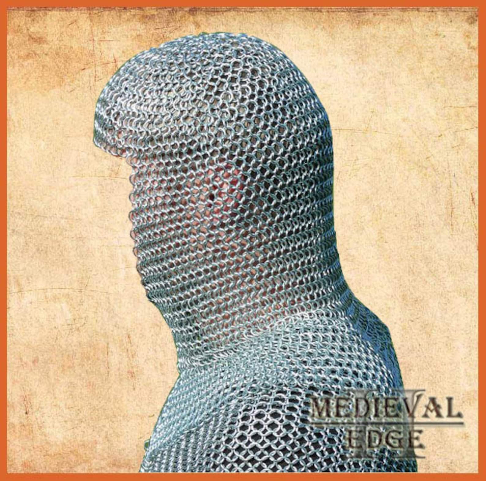 Chainmail coif zinc butted medieval armour chain-mail hood | Etsy