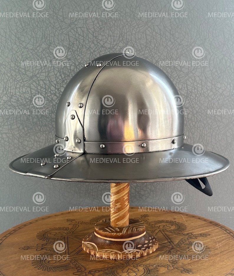 Handmade Medieval Kettle Hat Helmet silver Armor Material: Steel ...