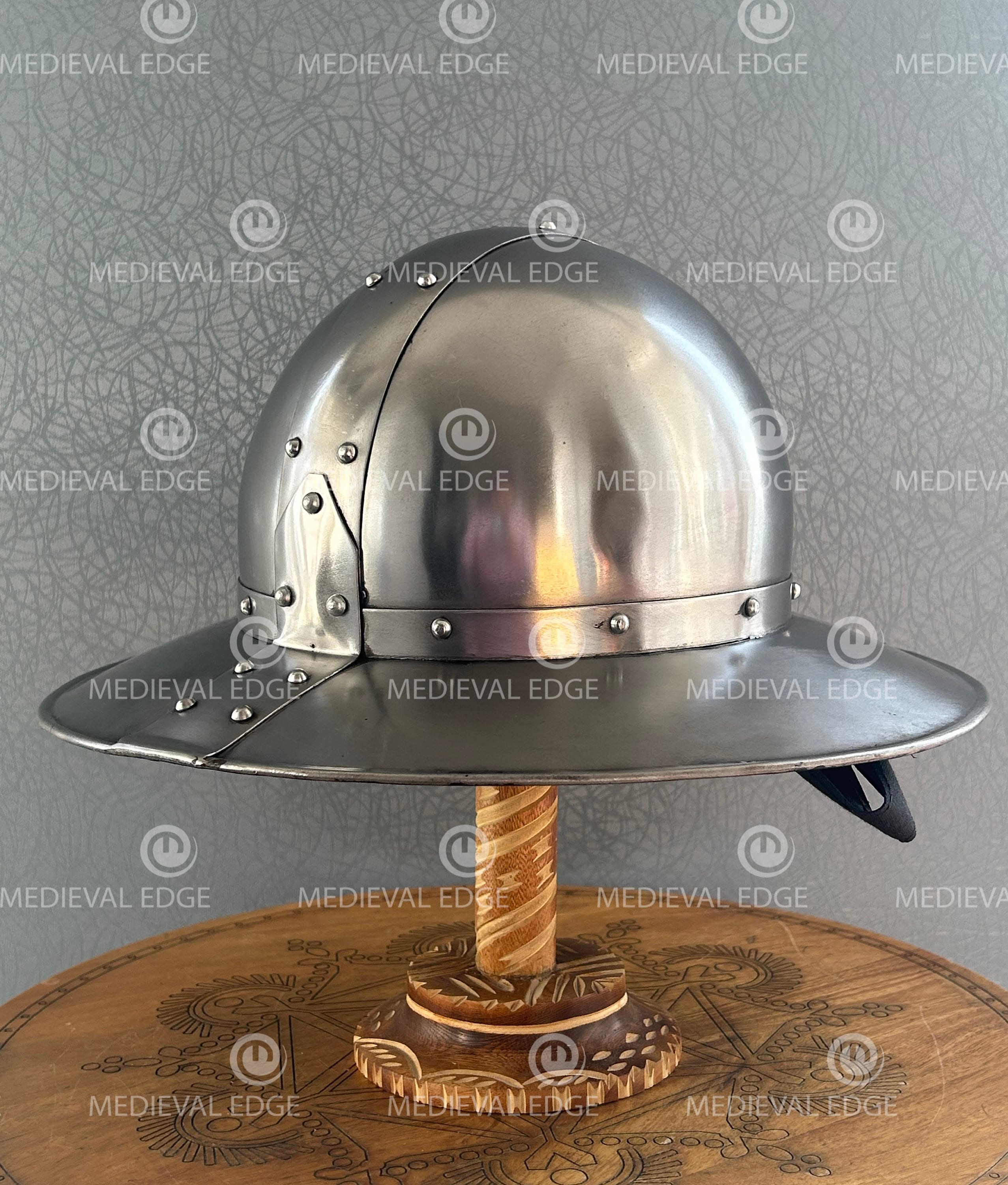 Handmade Medieval Kettle Hat Helmet silver Armor Material: Steel ...