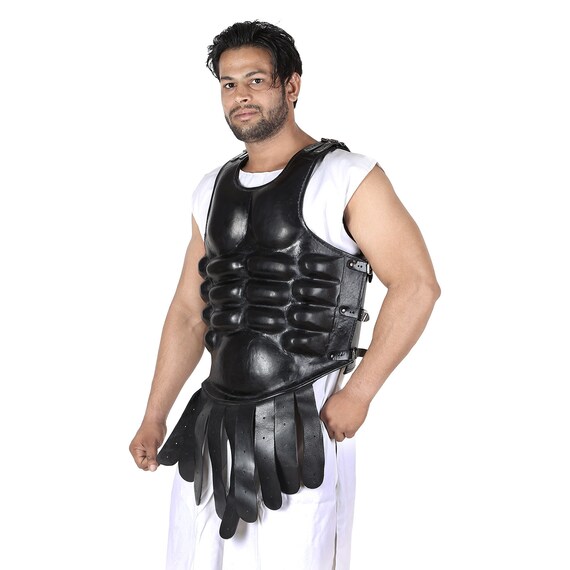 Medieval Knight Genuine Leather Muscle Armor LARP SCA… - Gem
