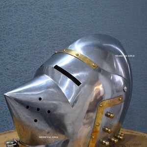 XIV Century Medieval Steel Crusader Pig Face Helmet Battle Ready Knight ...