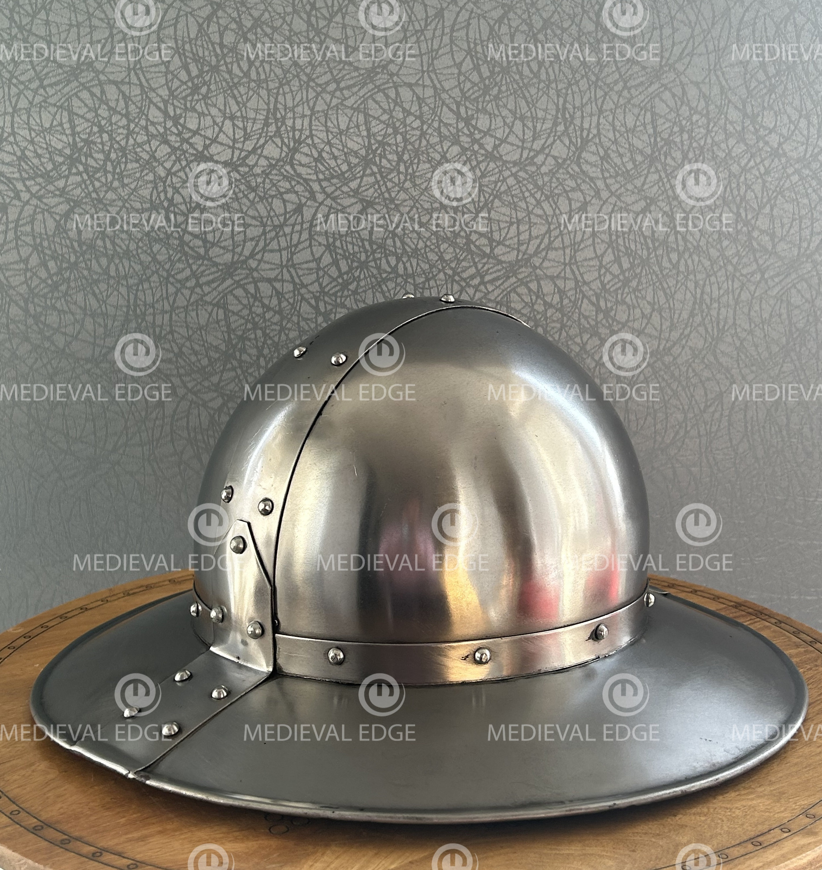 Handmade Medieval Kettle Hat Helmet silver Armor Material: Steel ...