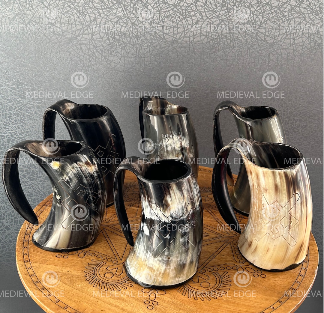 Viking Hand Engraved Horn Mug 100% Authentic Beer Horn - Etsy