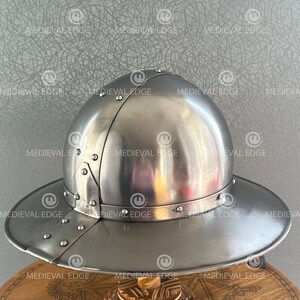 Handmade Medieval Kettle Hat Helmet silver Armor Material: Steel ...