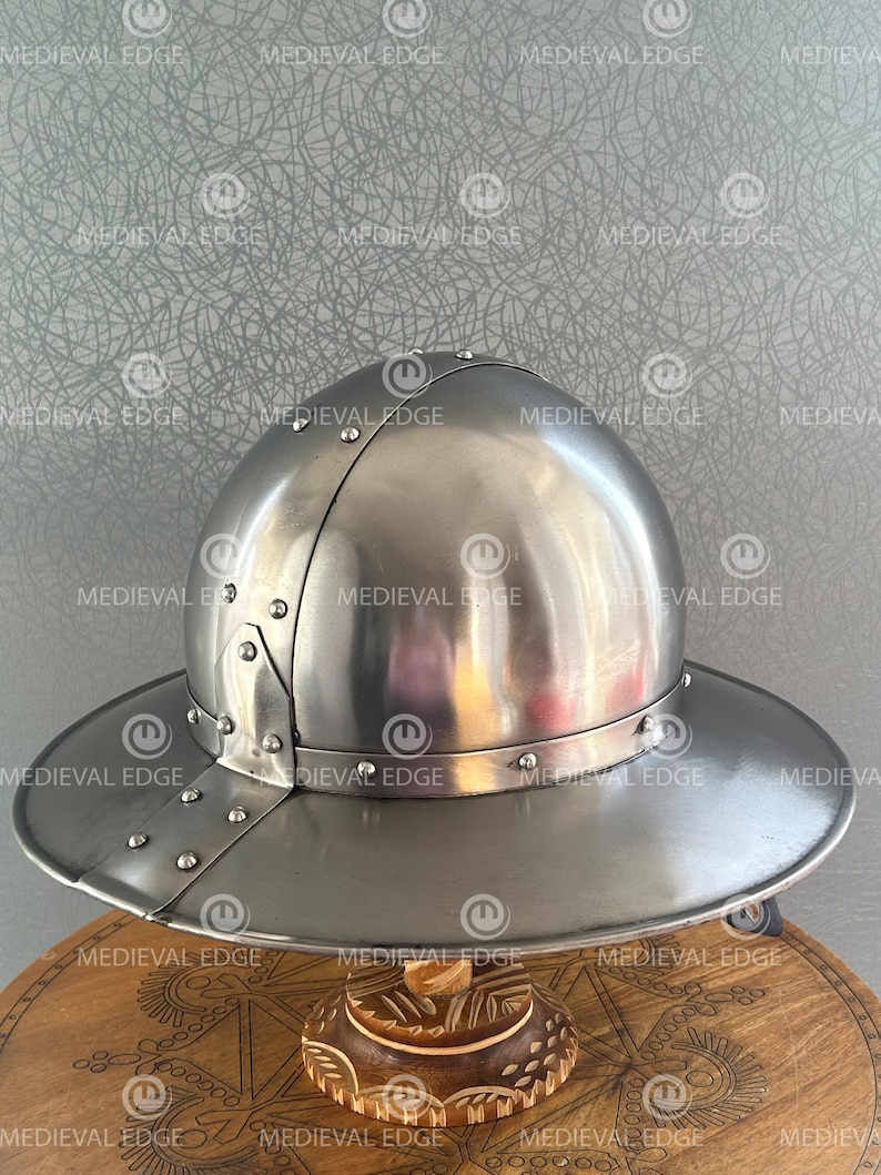Handmade Medieval Kettle Hat Helmet silver Armor Material: Steel ...