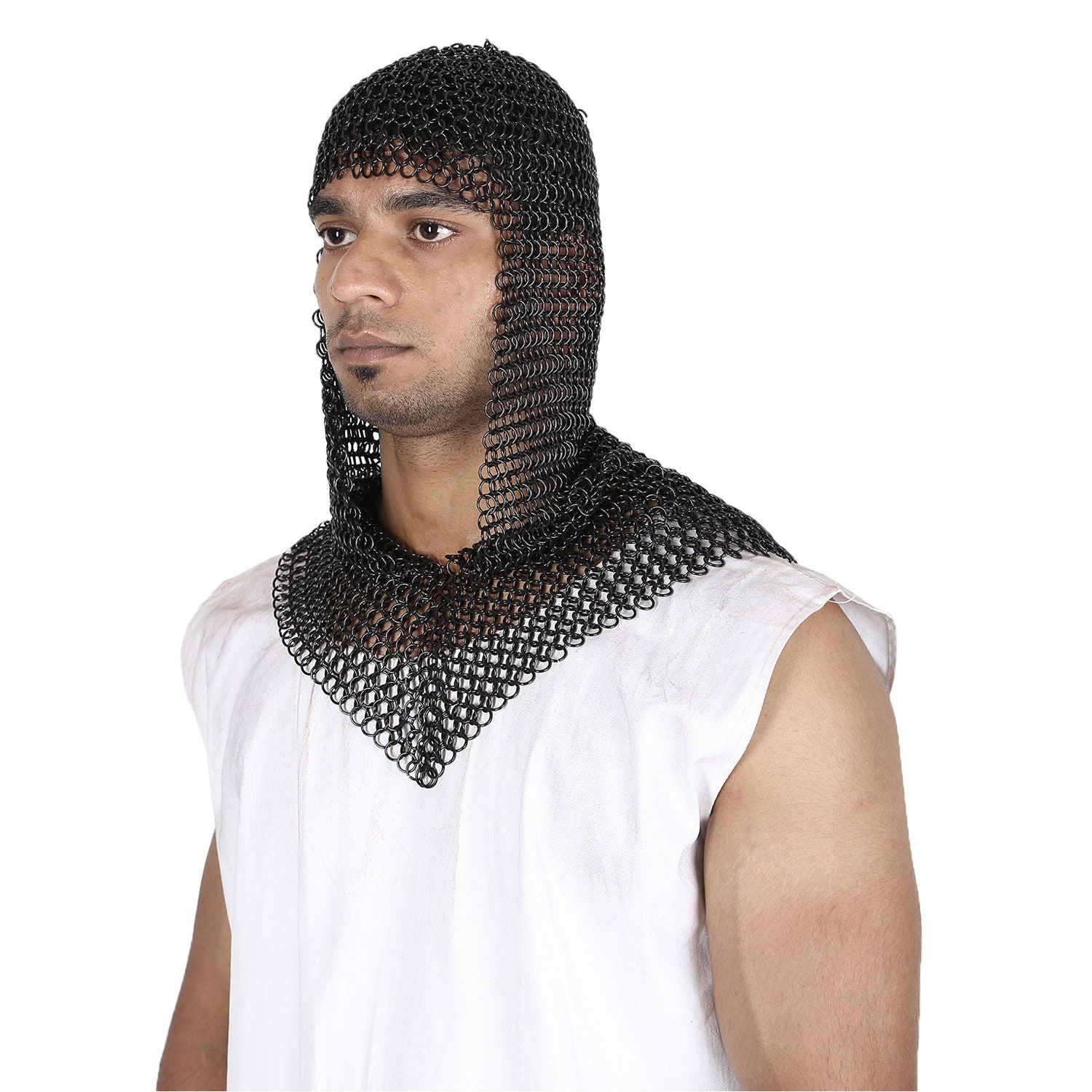 Chain Mail Coif Armor Medieval Inspired Renaissance Costume Reenactment ...