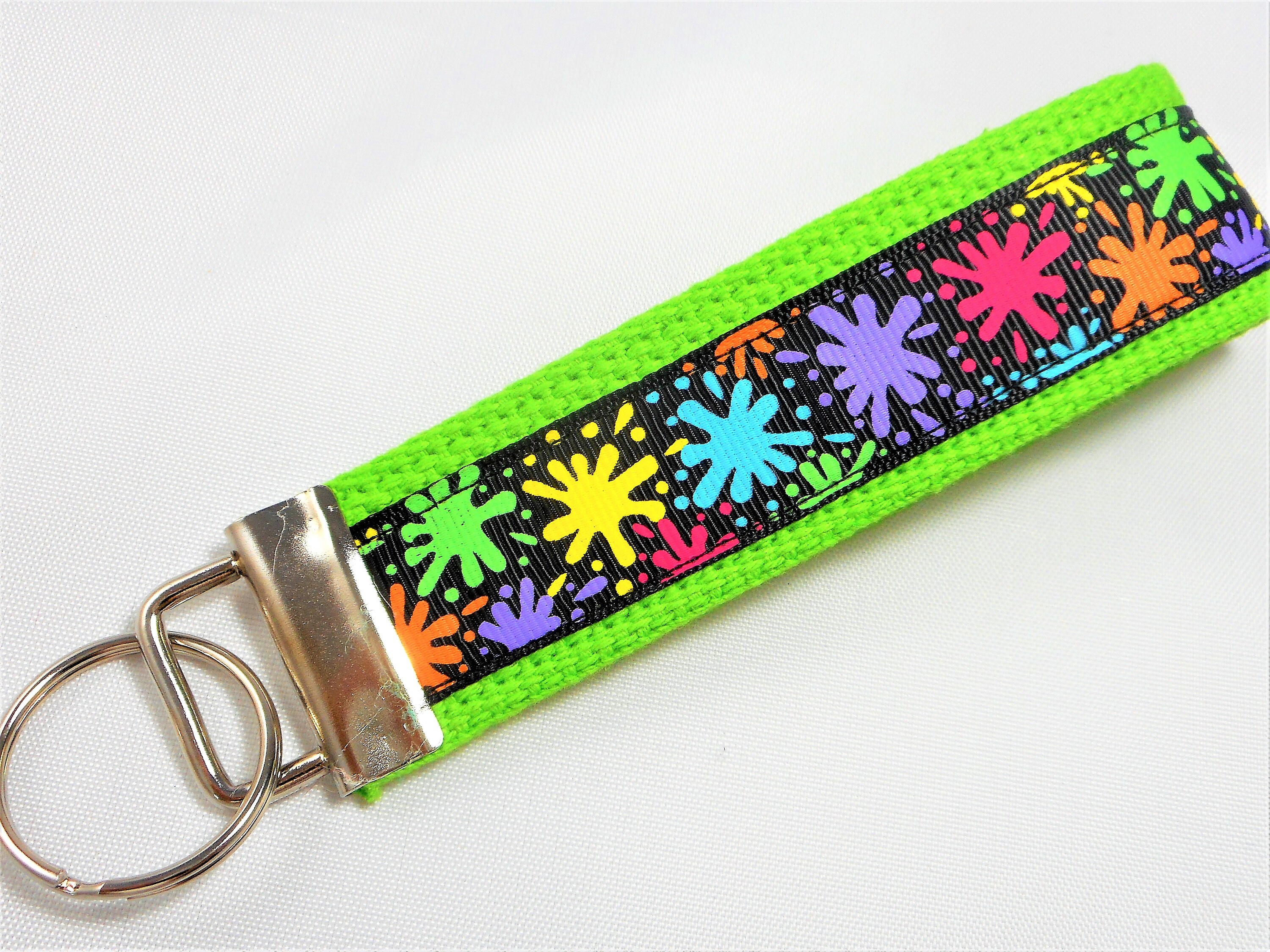 Paint Splatter Key Chain Key Fob Wristlet - Etsy