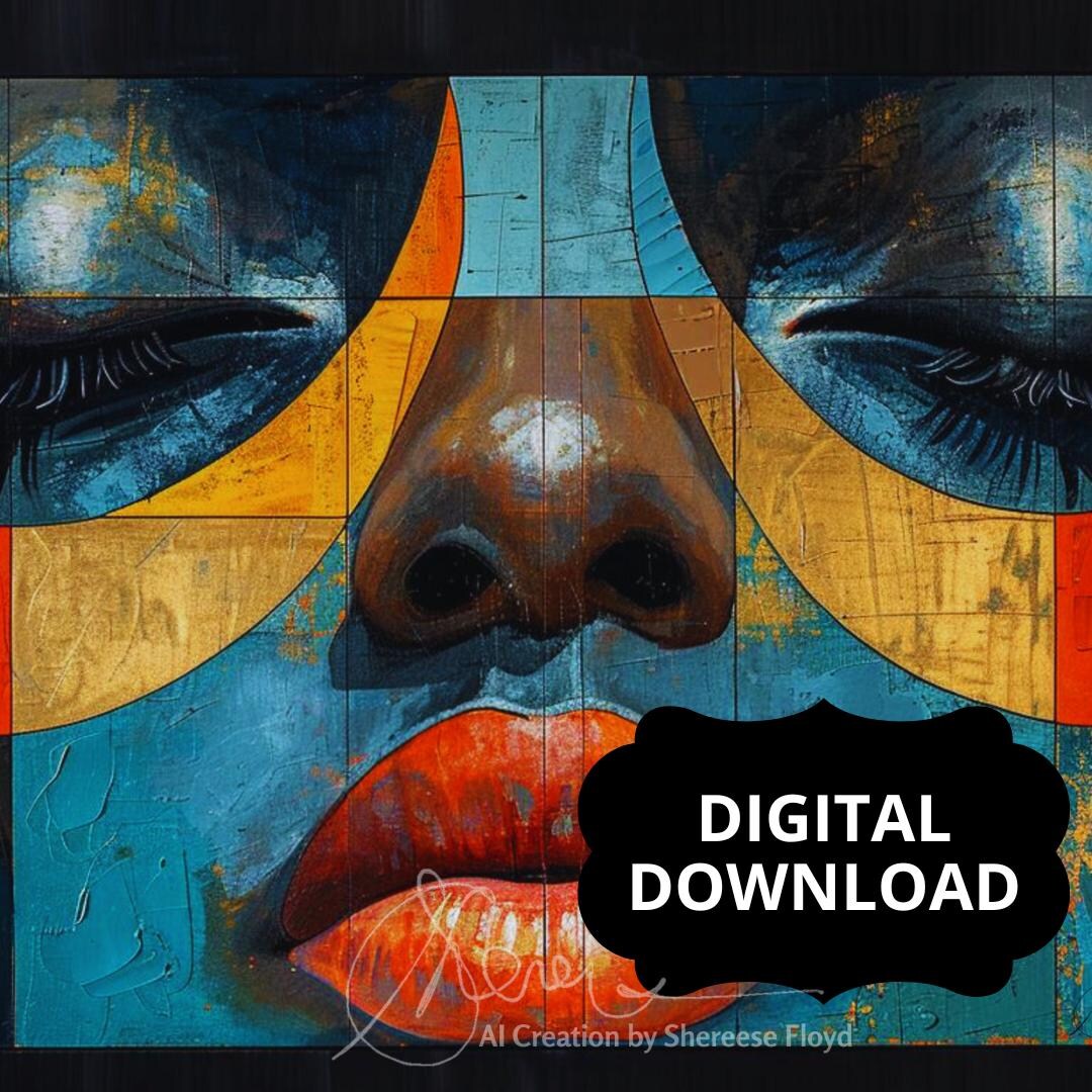 Vibrance, Digital Prints, AI Art, Download Black Woman Portrait, Wall Art, Modern Wall Decor ...