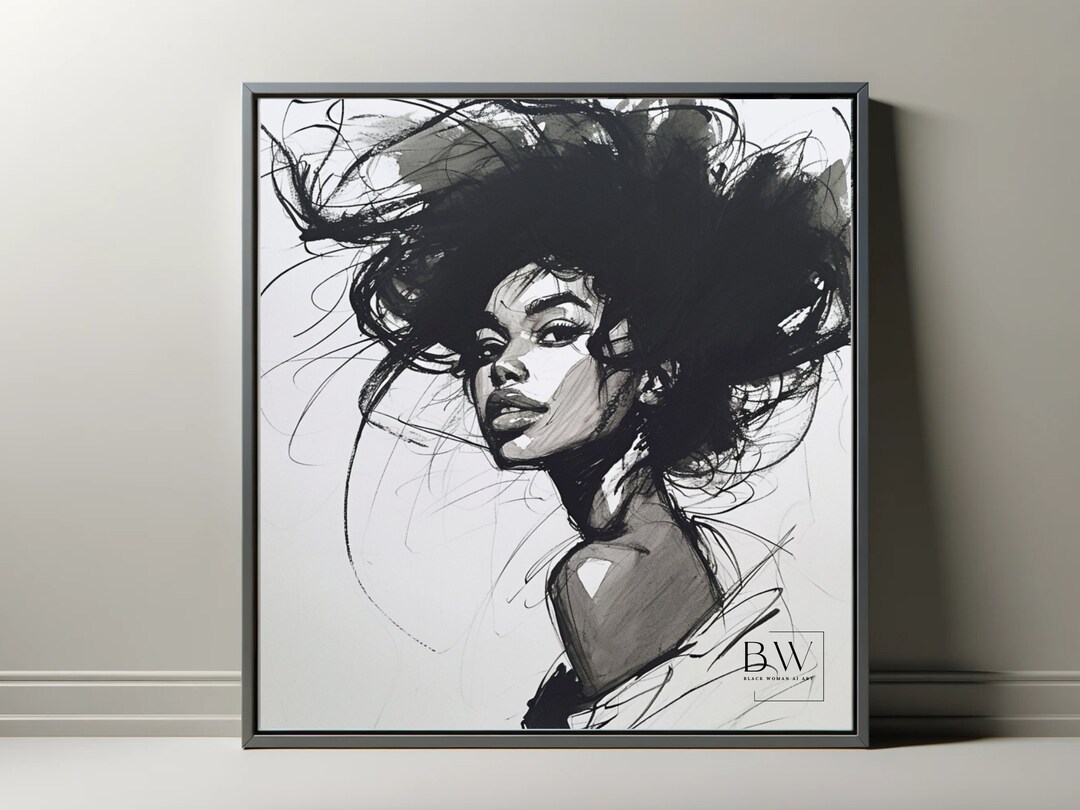 Auntie, Digital Prints, AI Art, Download Black Woman Portrait, Wall Art ...
