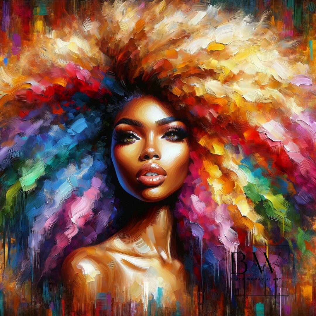 Sweet Thang, Digital Prints, AI Art, Download Black Woman Portrait ...