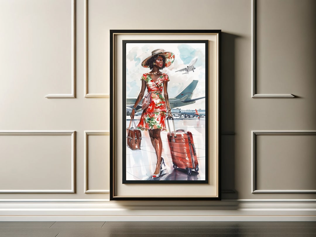 Catching Flights, Posters, Digital Prints, AI Art, Download Black Woman ...