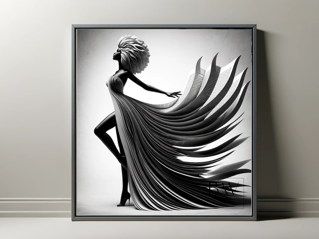 The Library is Open, Digital Prints, AI Art, Download Black Woman ...