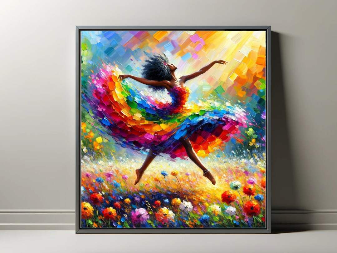 Prance, Digital Prints, AI Art, Download, Black Woman Portrait, Wall ...