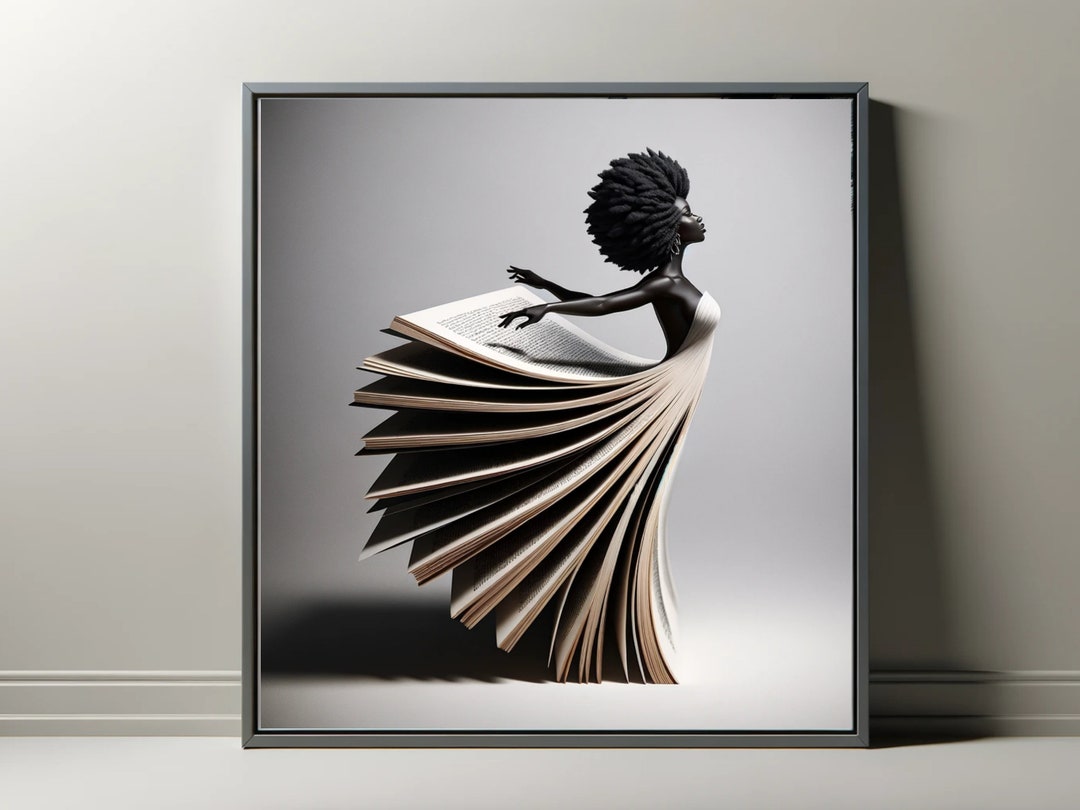 Prose in Motion, Digital Prints, AI Art, Download Black Woman Portrait ...